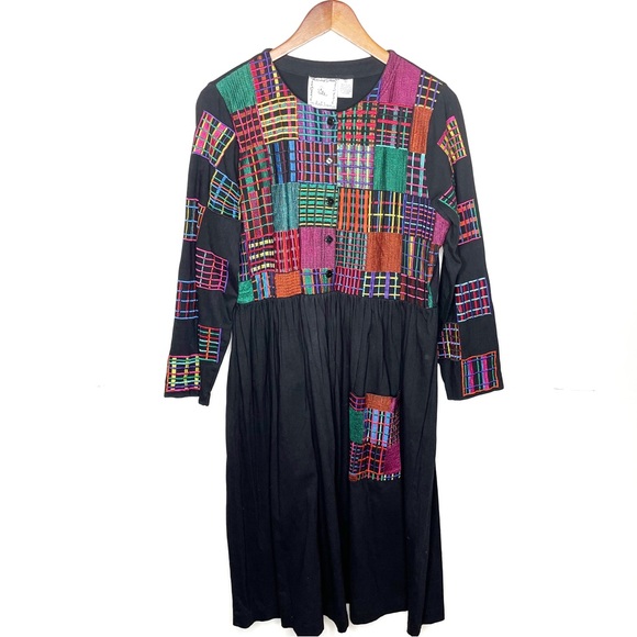Michael Simon | Dresses | Michael Simon Large Maxi Dress Patchwork Art ...